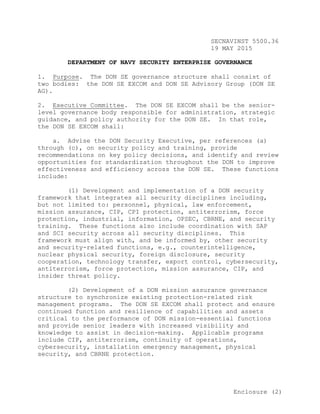 Navy security enterprise secnav 5500-36 | PDF