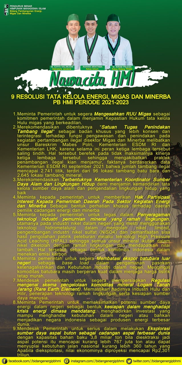 Nawacita HMI; 9 Resolusi Tata Kelola Energi, Migas dan Minerba PB HMI.pdf