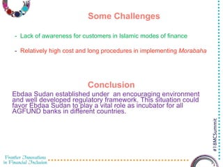 Nawal Abdallah, Ebdaa Microfinance Bank, Sudan, The Challenges and ...