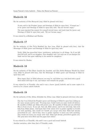 Imam Nawawi’s forty hadeeth | PDF | Islam | Religion & Spirituality
