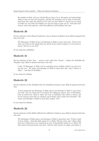 Imam Nawawi’s forty hadeeth | PDF | Islam | Religion & Spirituality