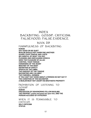 Nawawi 20-backbiting-gossip-criticism-falsehood | PDF