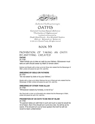 Nawawi 33-oaths | DOC | Islam | Religion & Spirituality