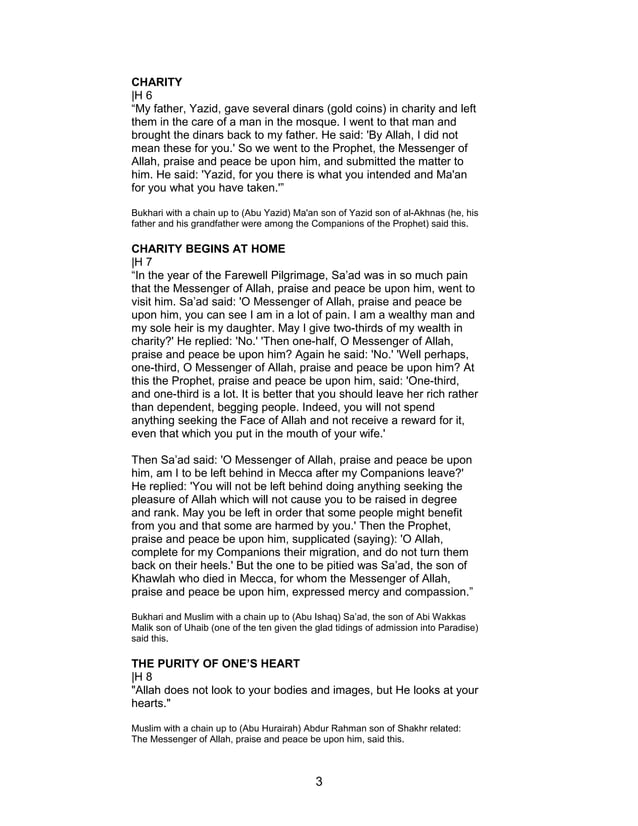 Nawawi 35-sincerity-and-intention | DOC | Islam | Religion & Spirituality