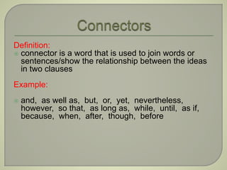 Nawaz anware predention english connectors | PPT