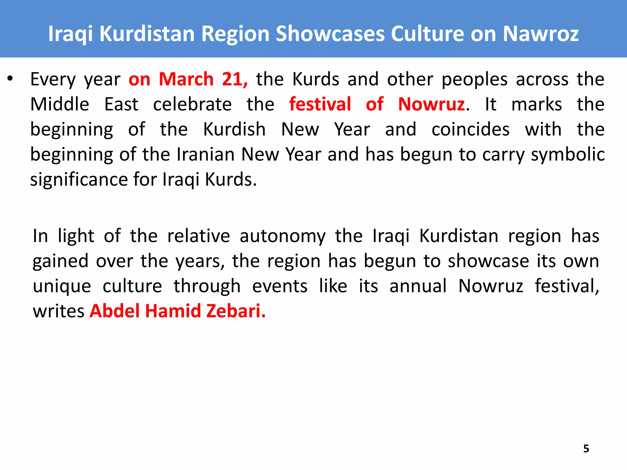 Nawroz celebration in kurdistan | PPTX
