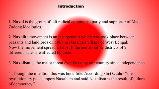 A Critical Study on Naxalite Movement in India | PPTX