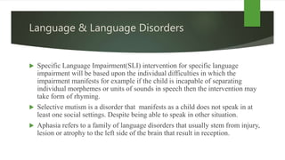 Characteristics of student with communication disorders | PPTX | Brain ...