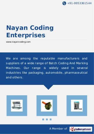 Dry Ink Batch Coder by Nayan coding-enterprises