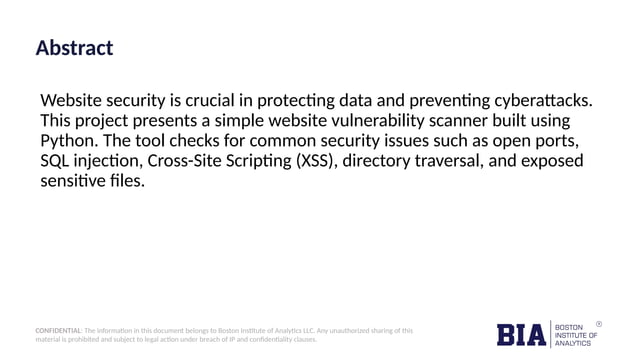 Building a Simple Python-Based Website Vulnerability Scanner | PPTX