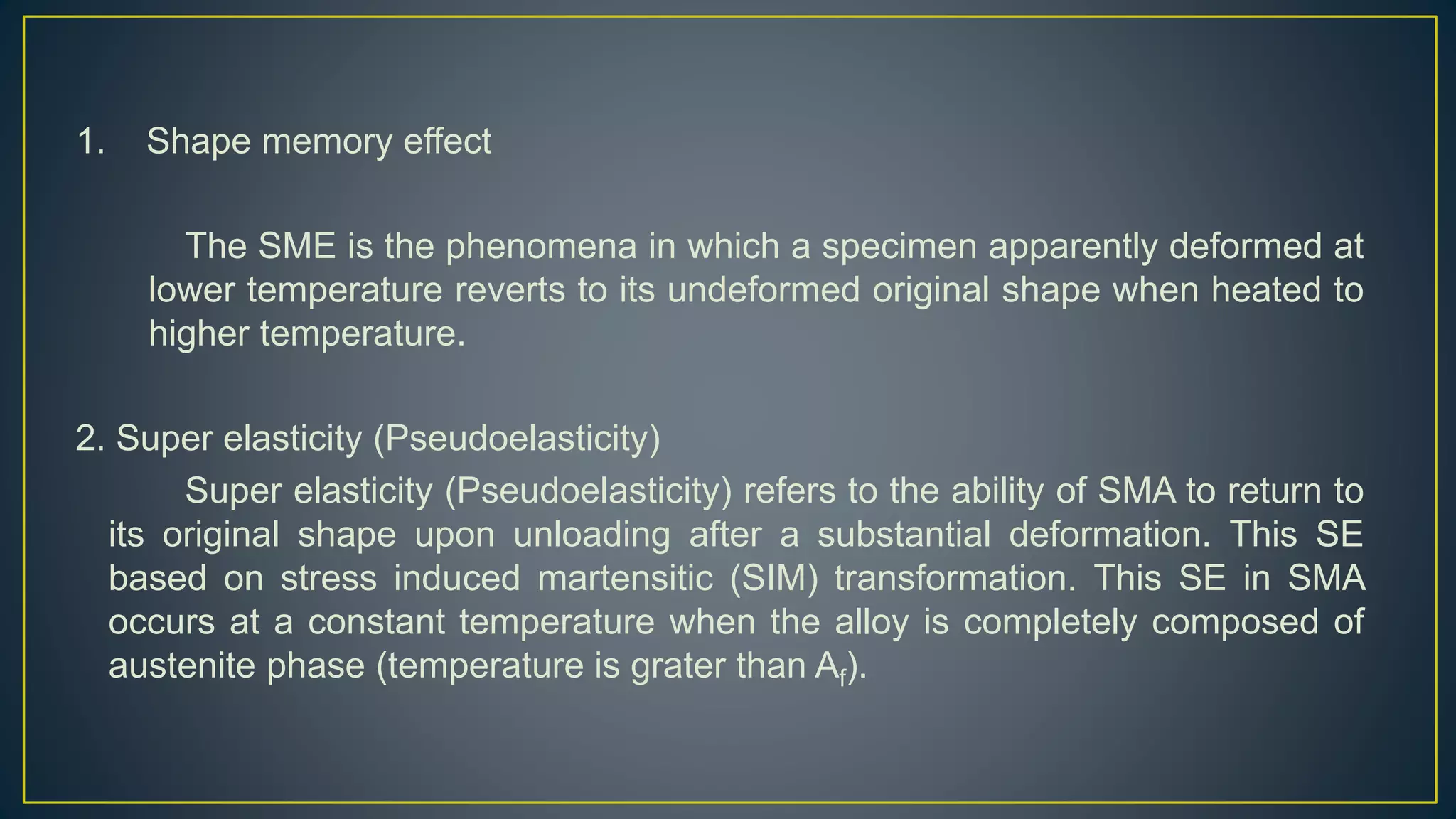 Shape Memory Alloys | PPTX