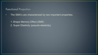 Shape Memory Alloys | PPTX