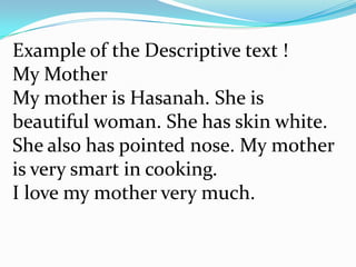 Power Point Descriptive Text | PPT