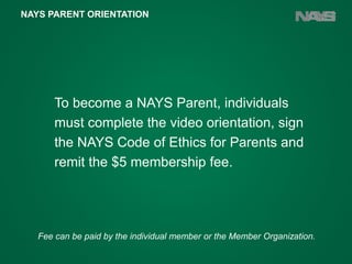 NAYS Member Organization Reference Guide | PPT