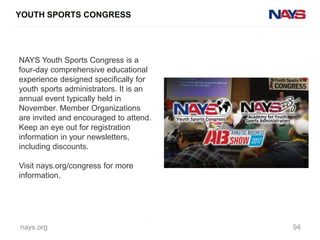 NAYS Member Organization Reference Guide | PPT