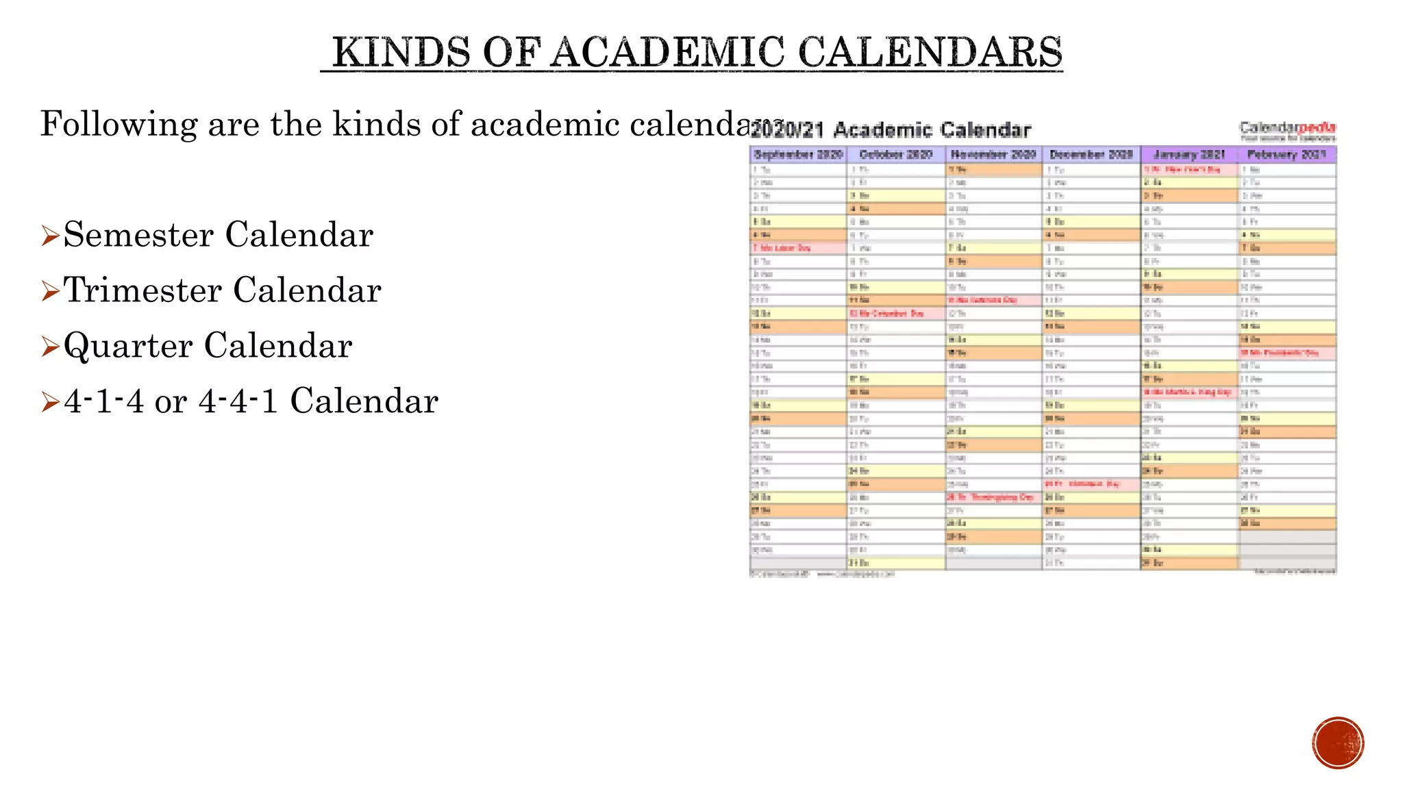 Yearly calendar for school activities and Assigning role to staff | PPTX