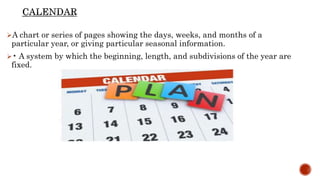 Yearly calendar for school activities and Assigning role to staff | PPTX