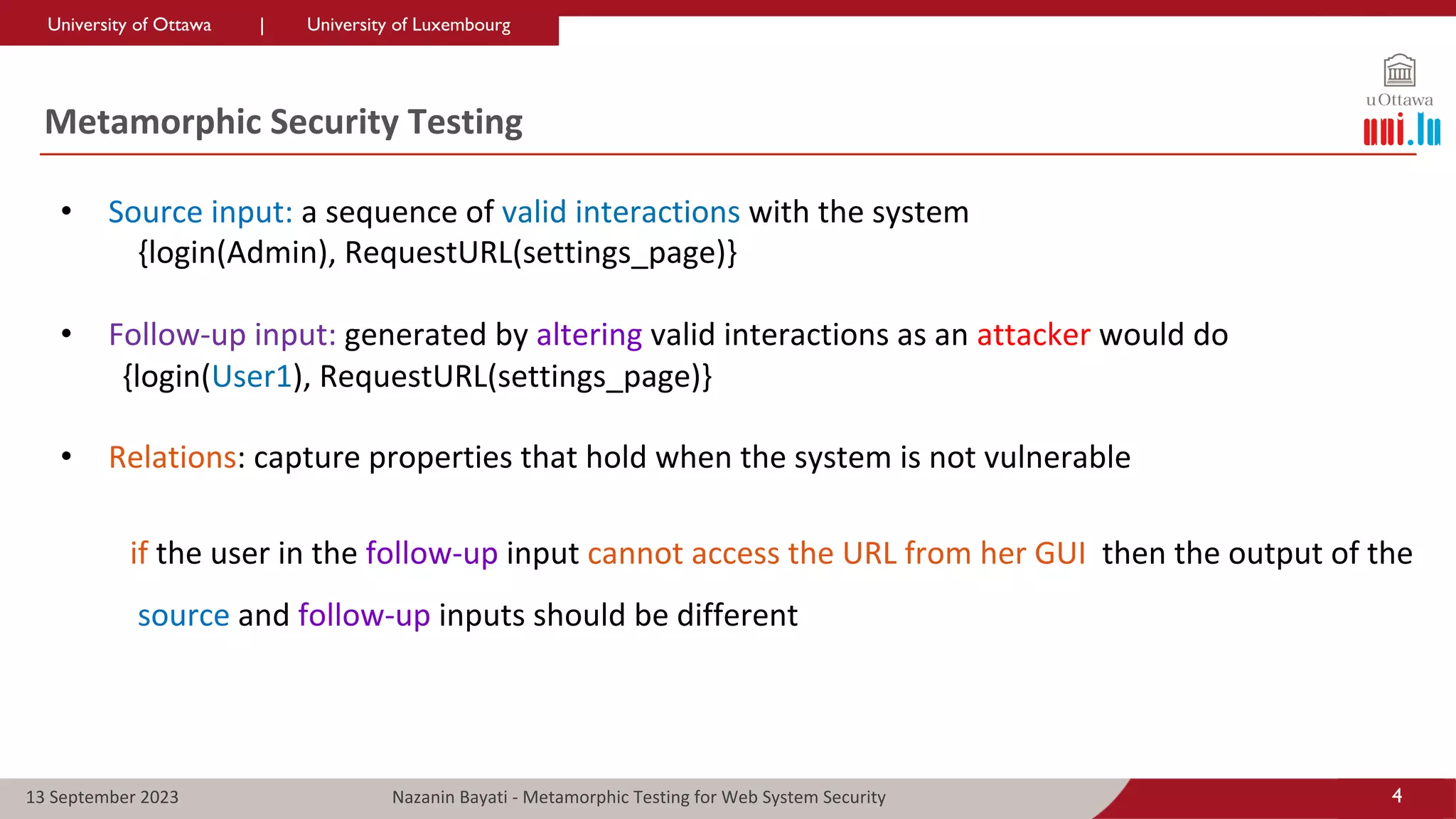 Metamorphic Testing For Web System Security Ppt