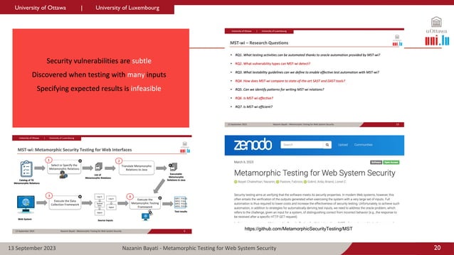 Metamorphic Testing For Web System Security Ppt