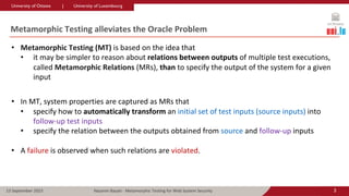 Metamorphic Testing for Web System Security | PPT
