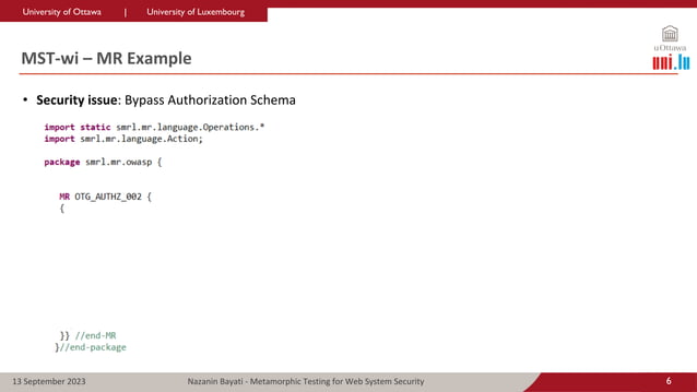 Metamorphic Testing For Web System Security Ppt