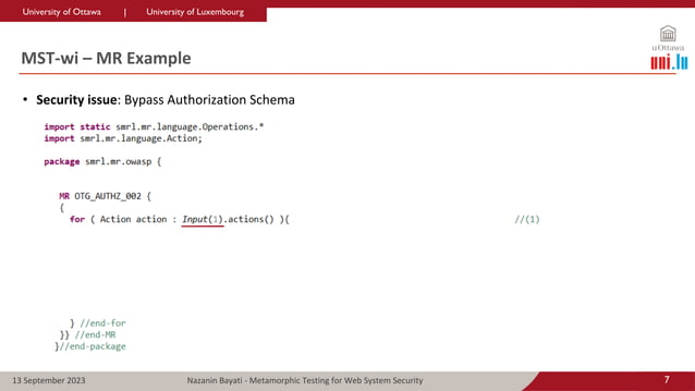 Metamorphic Testing for Web System Security | PPT