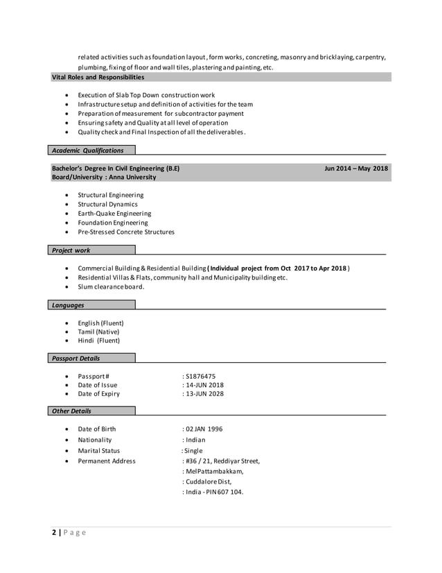 Nazar ali cv | DOCX | Civil Engineering Industry | Industries