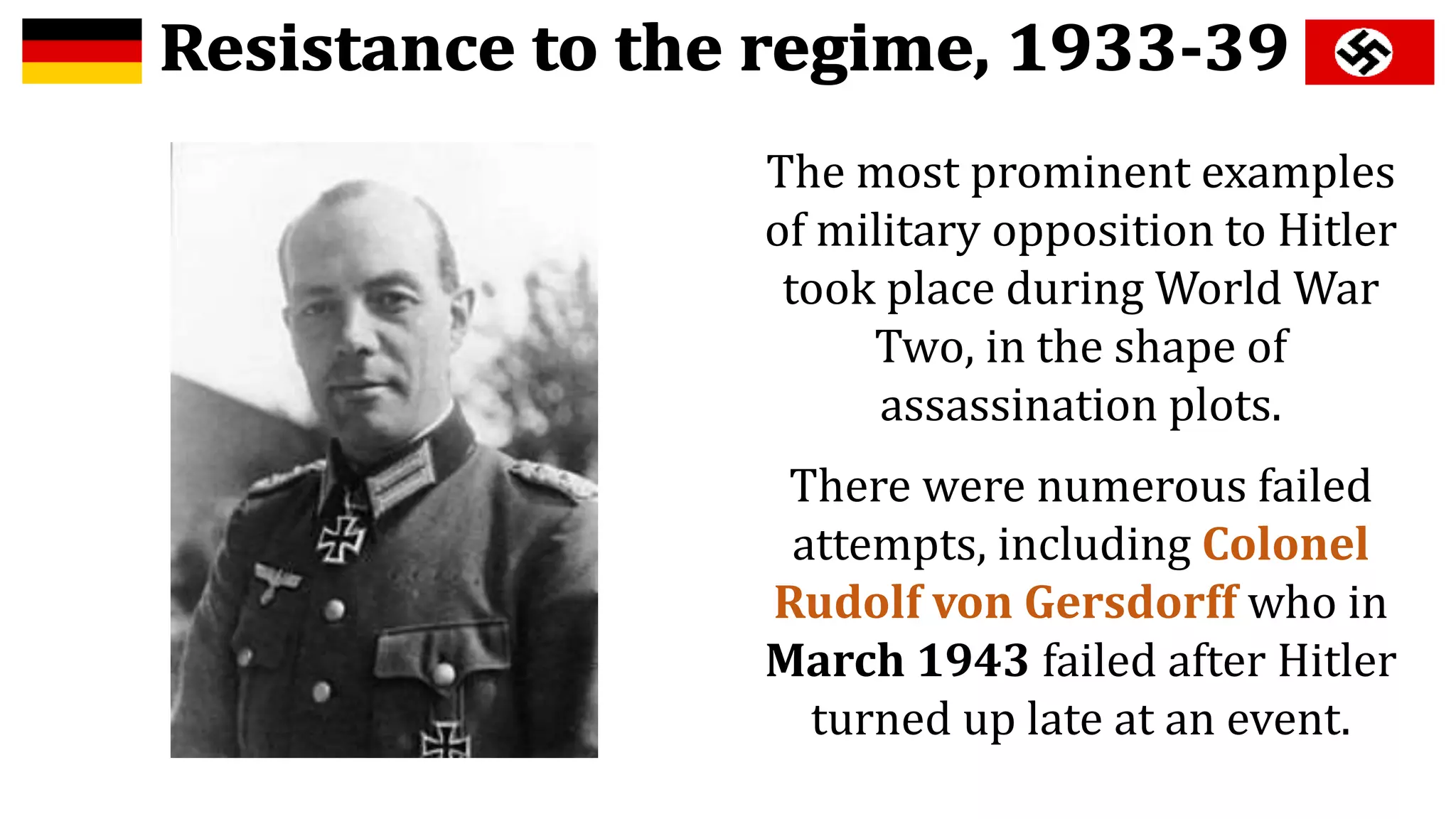 Nazi germany - resistance from the army | PPTX