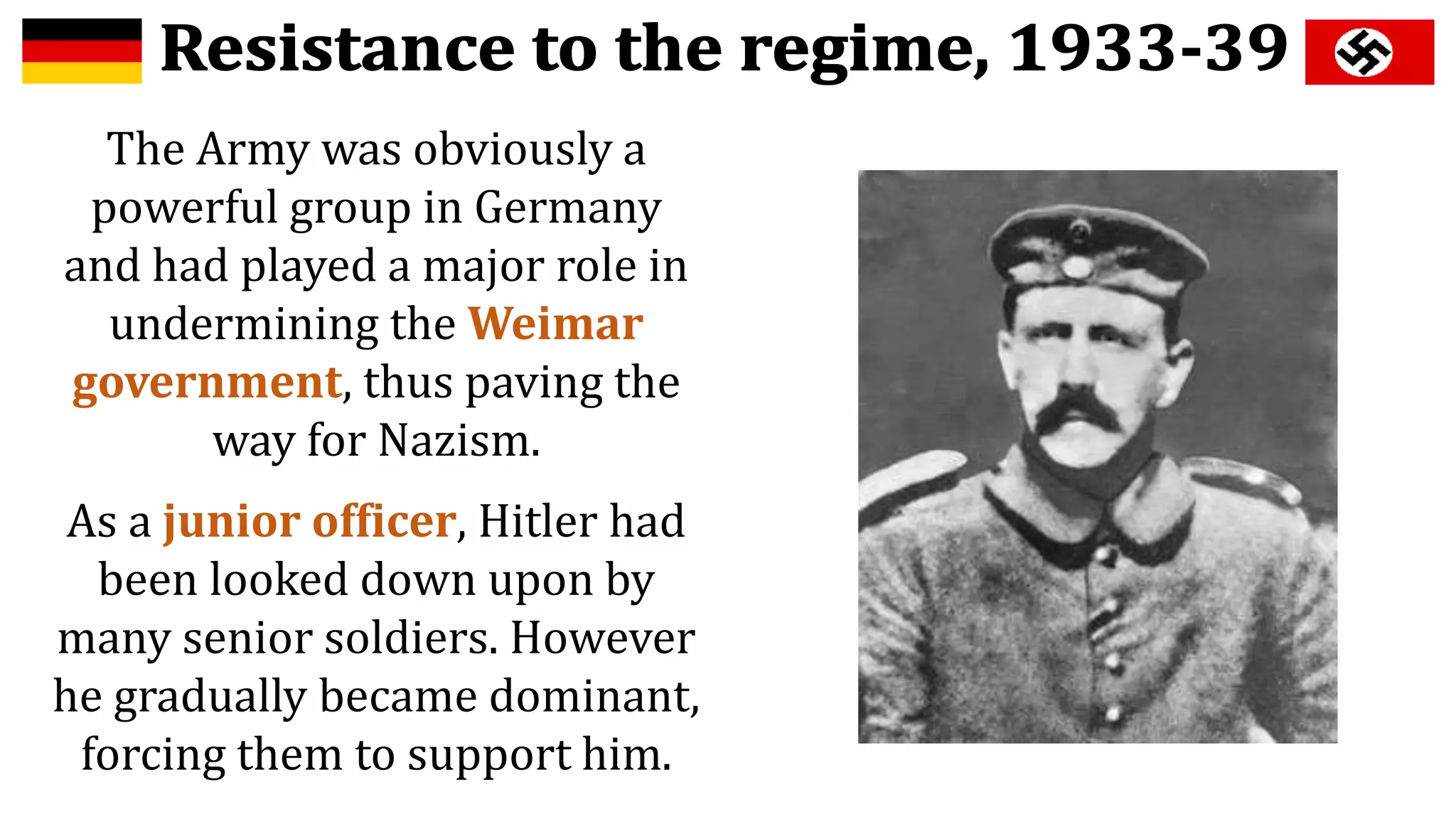 Nazi germany - resistance from the army | PPTX