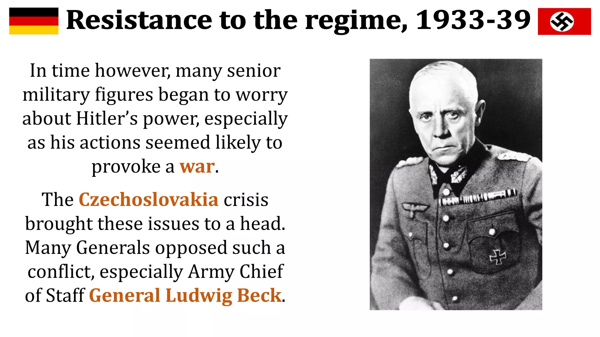 Nazi germany - resistance from the army | PPTX