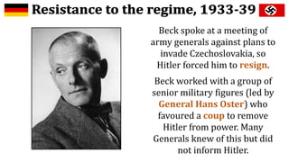 Nazi germany - resistance from the army | PPTX