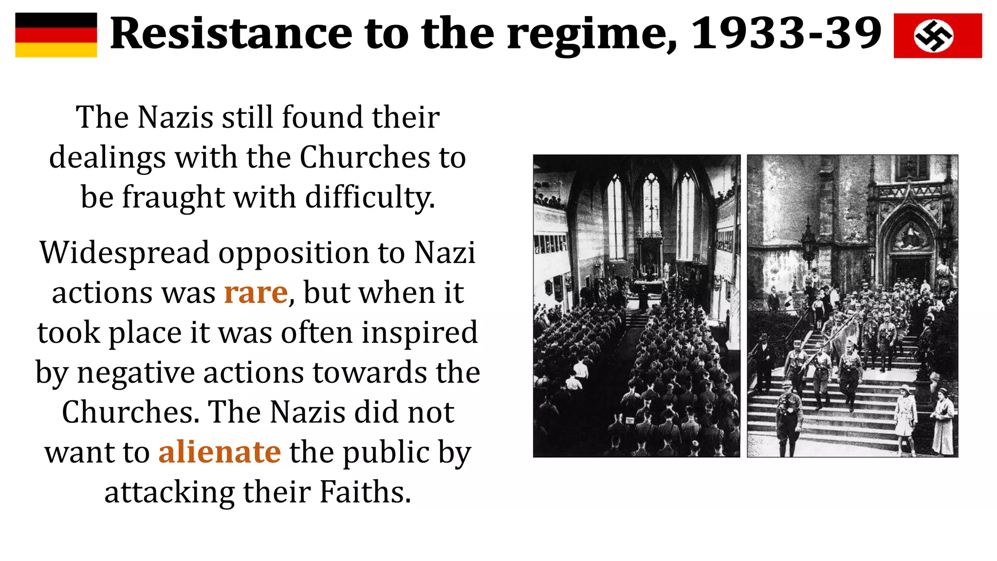 Nazi germany - resistance from the churches | PPTX