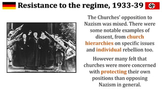 Nazi germany - resistance from the churches | PPTX
