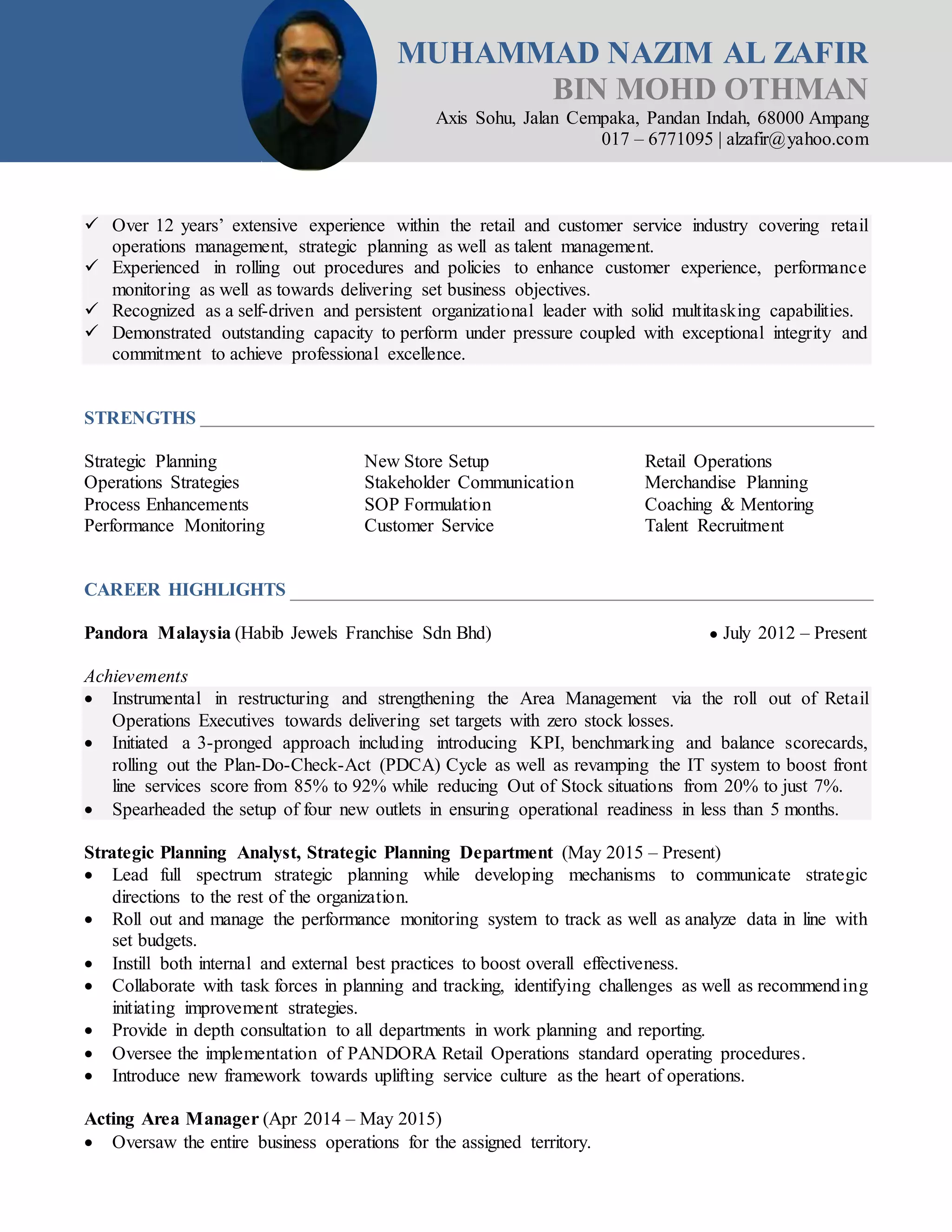 Muhammad Nazim Al Zafir resume | DOCX