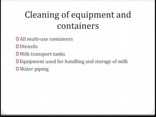 Cleaning and sanitization of dairy barn | PPTX