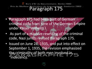 Nazi Persecution Homosexuals. | PPT