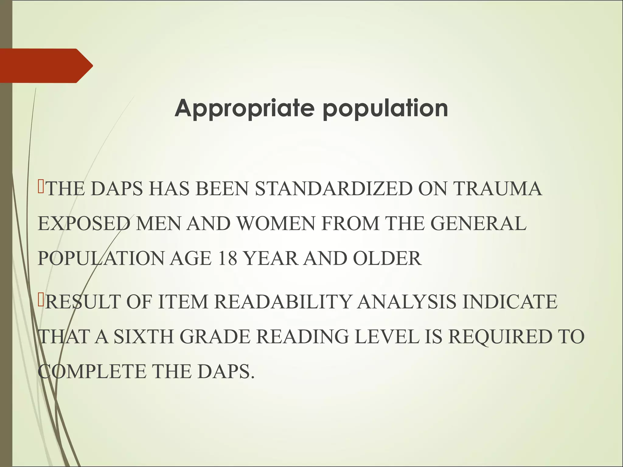 detailed assessment of post traumatic stress | PPT