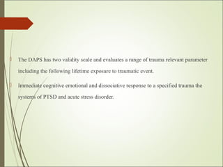detailed assessment of post traumatic stress | PPT