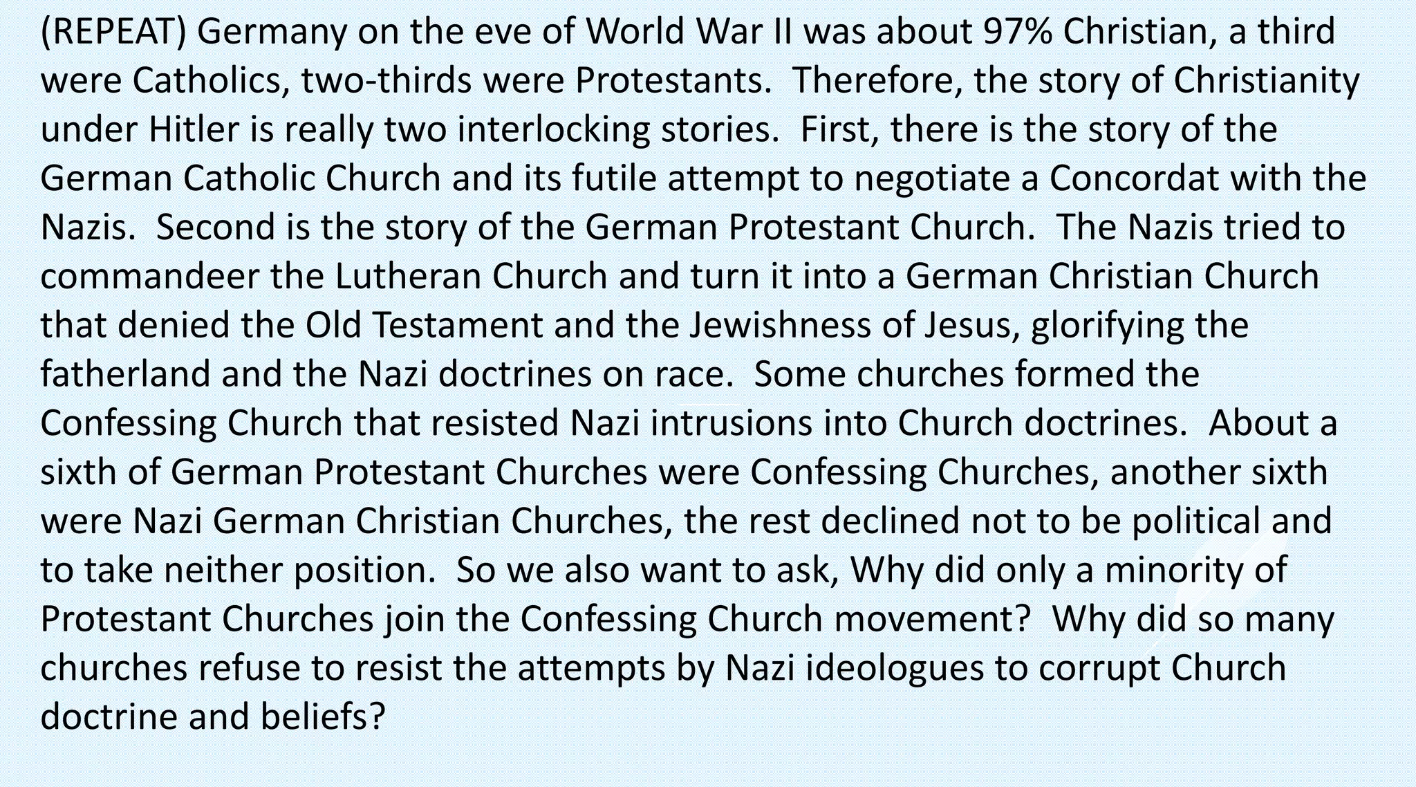 How the Catholic and Confessing Church Survived Under Hitler's Pagan ...