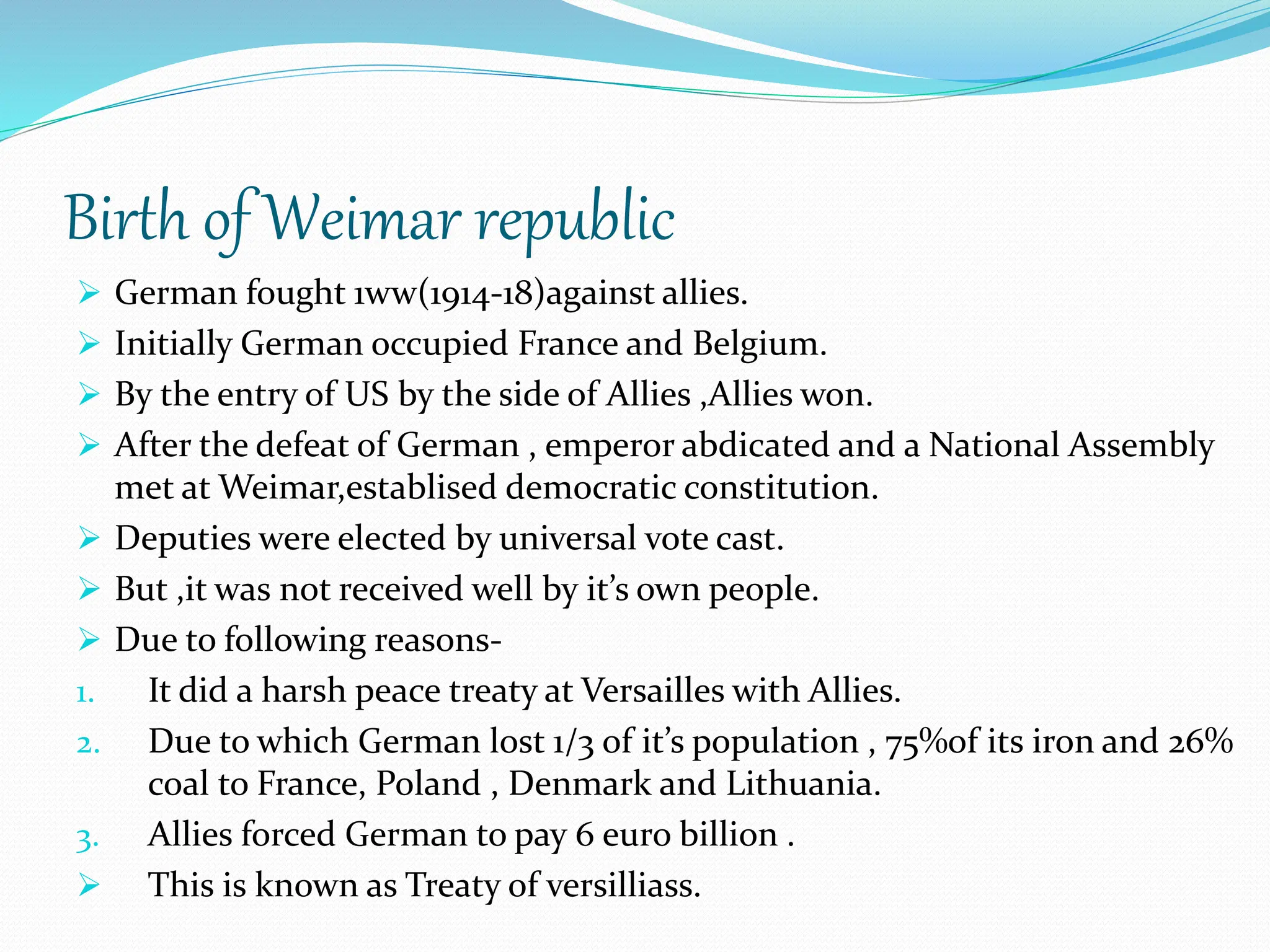 Nazism and rise of hitler Chapters 3 Class 9th | PPTX