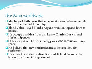 Nazism and rise of hitler Chapters 3 Class 9th | PPTX