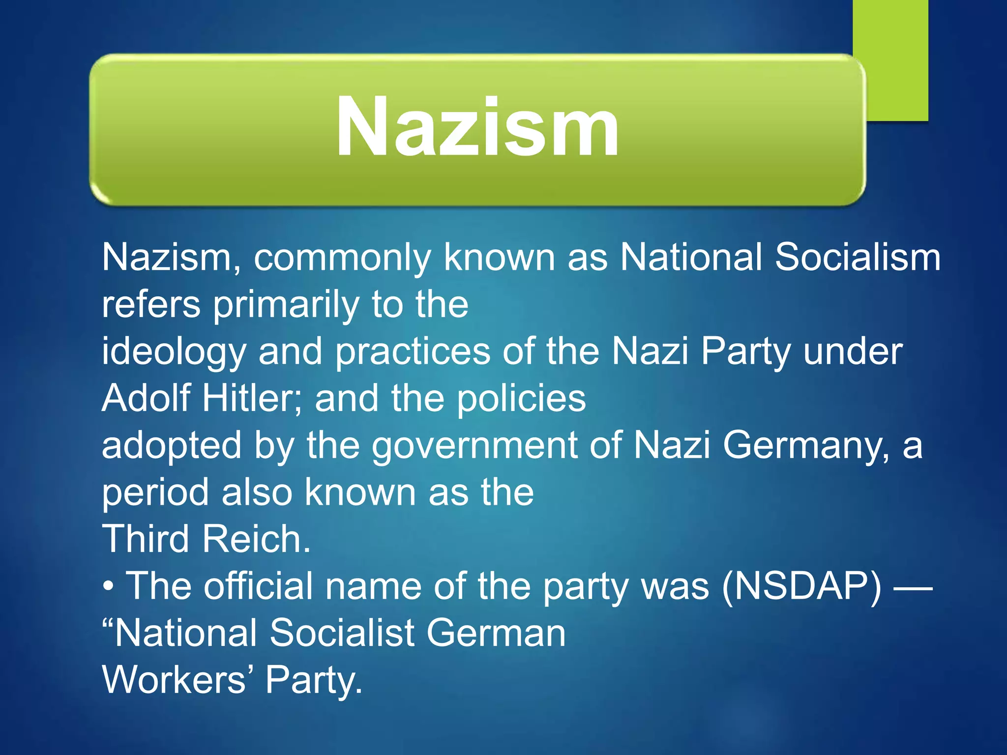 Nazism AND RISE OF HITLER | PPTX