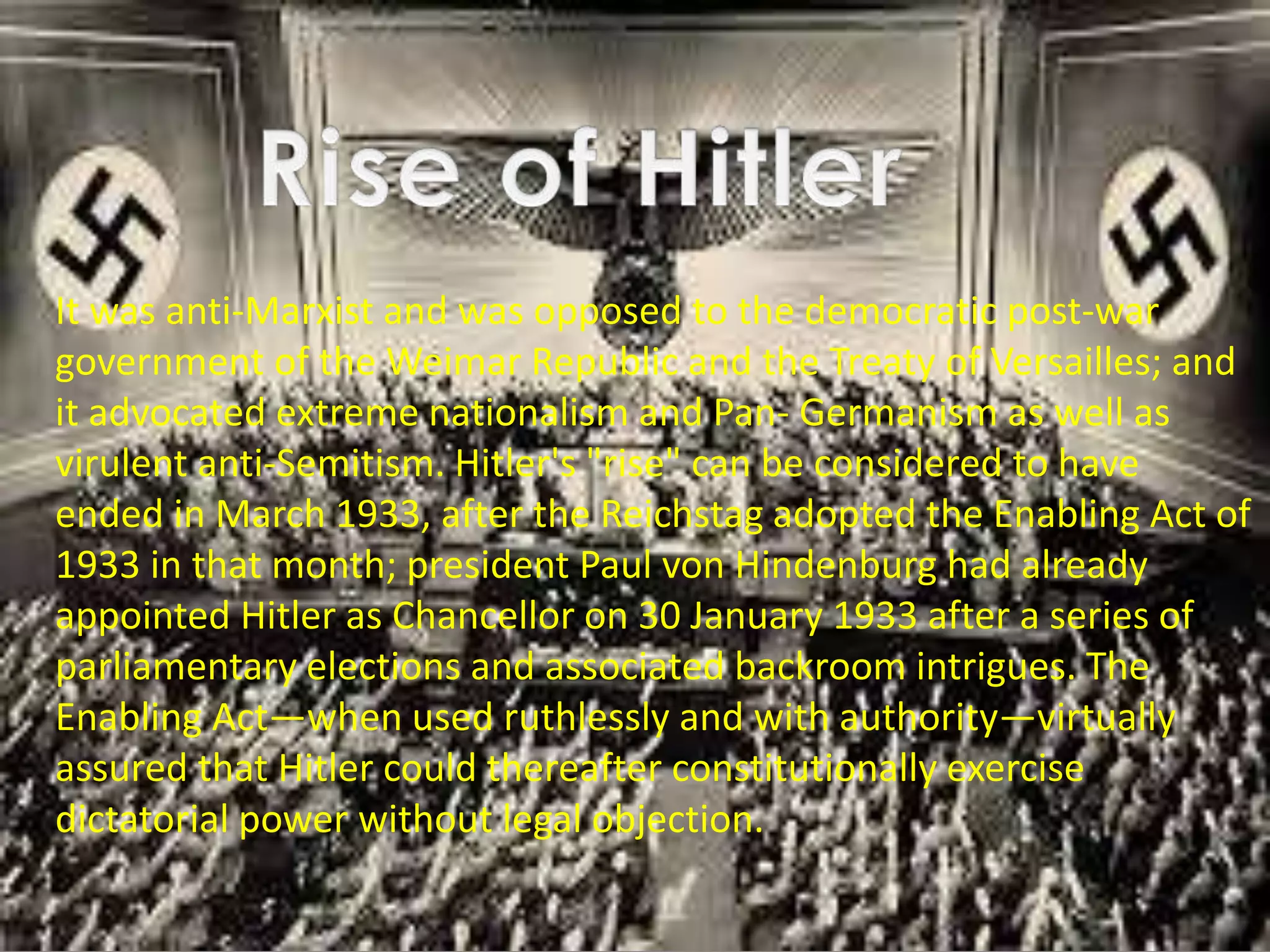 Nazism and rise of hitler(goel & company ludhiana) | PPT