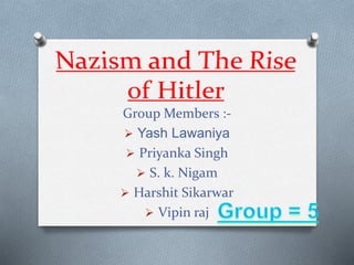 Nazism and the rise of hitler PPT for class 9 CBSE | PPTX