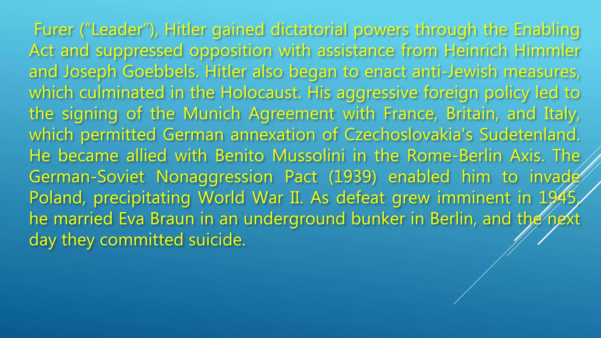 Nazism and the rise of hitler | PPTX