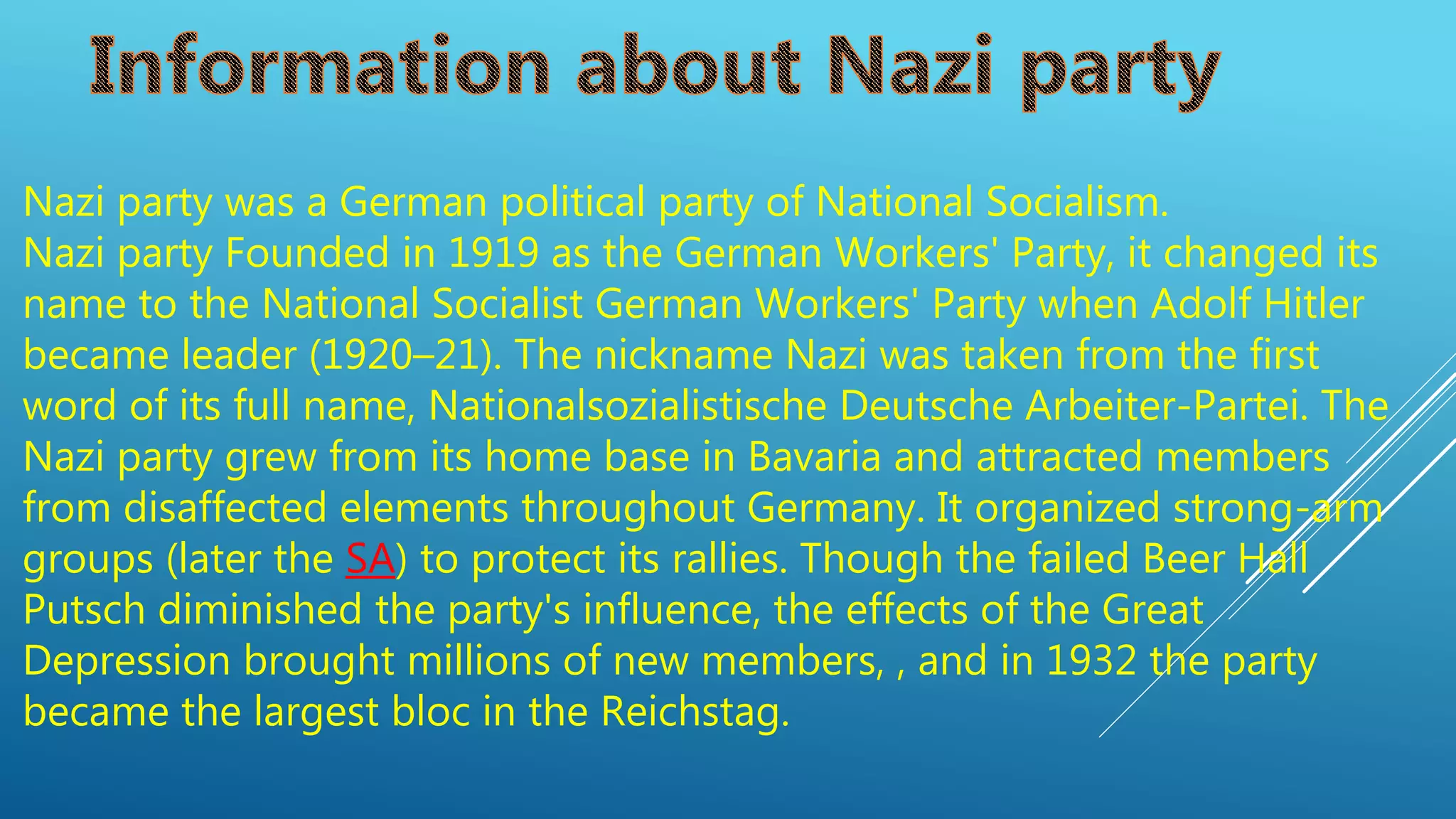 Nazism and the rise of hitler | PPTX