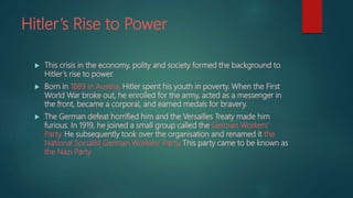 Nazism and the rise of hitler | PPTX
