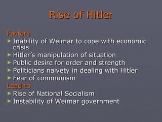 Nazism and the rise of hitler ix a(ashay)1 | PPT