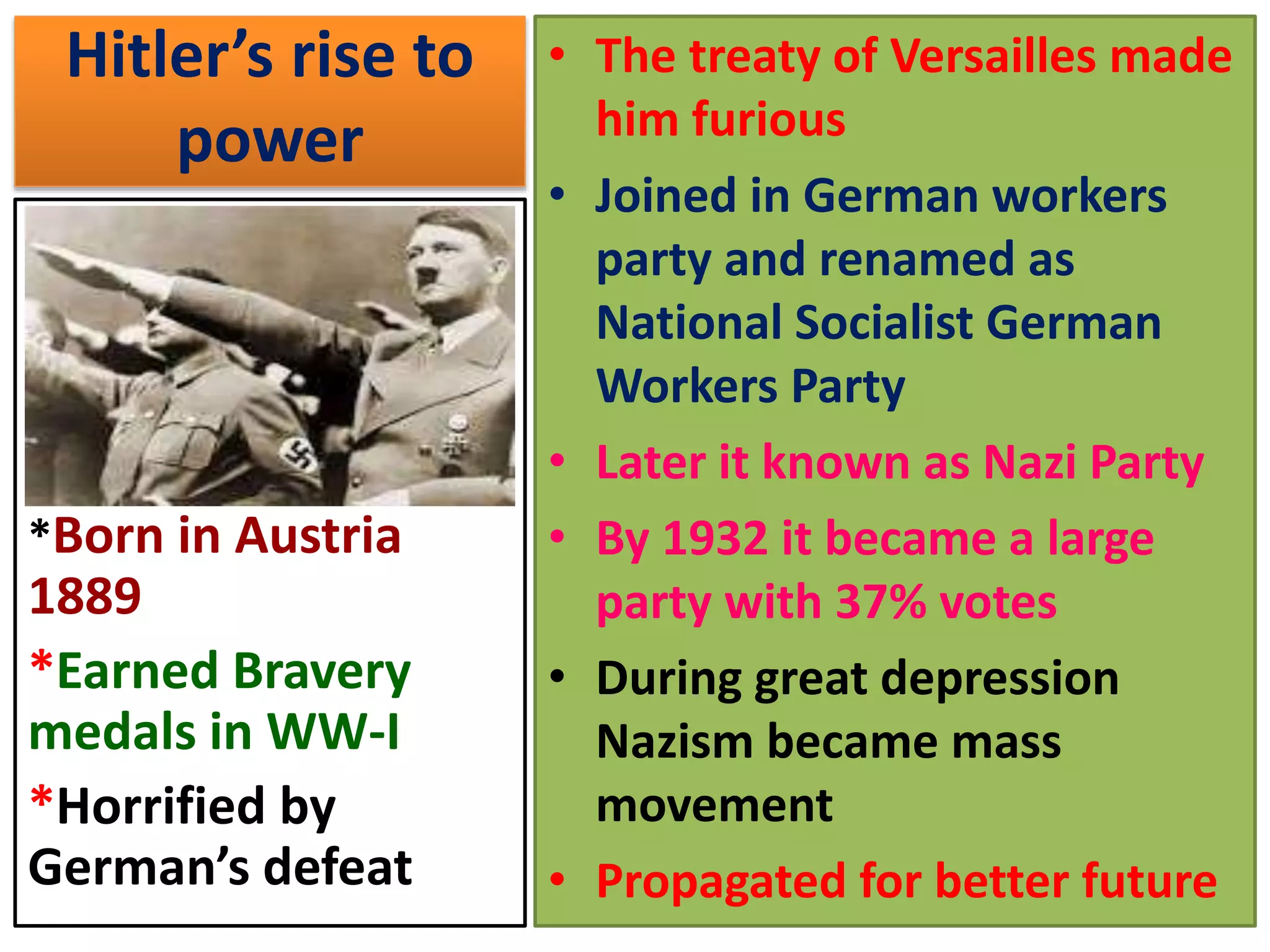 Nazism and the rise of Hitler PPT / Slide | PPTX