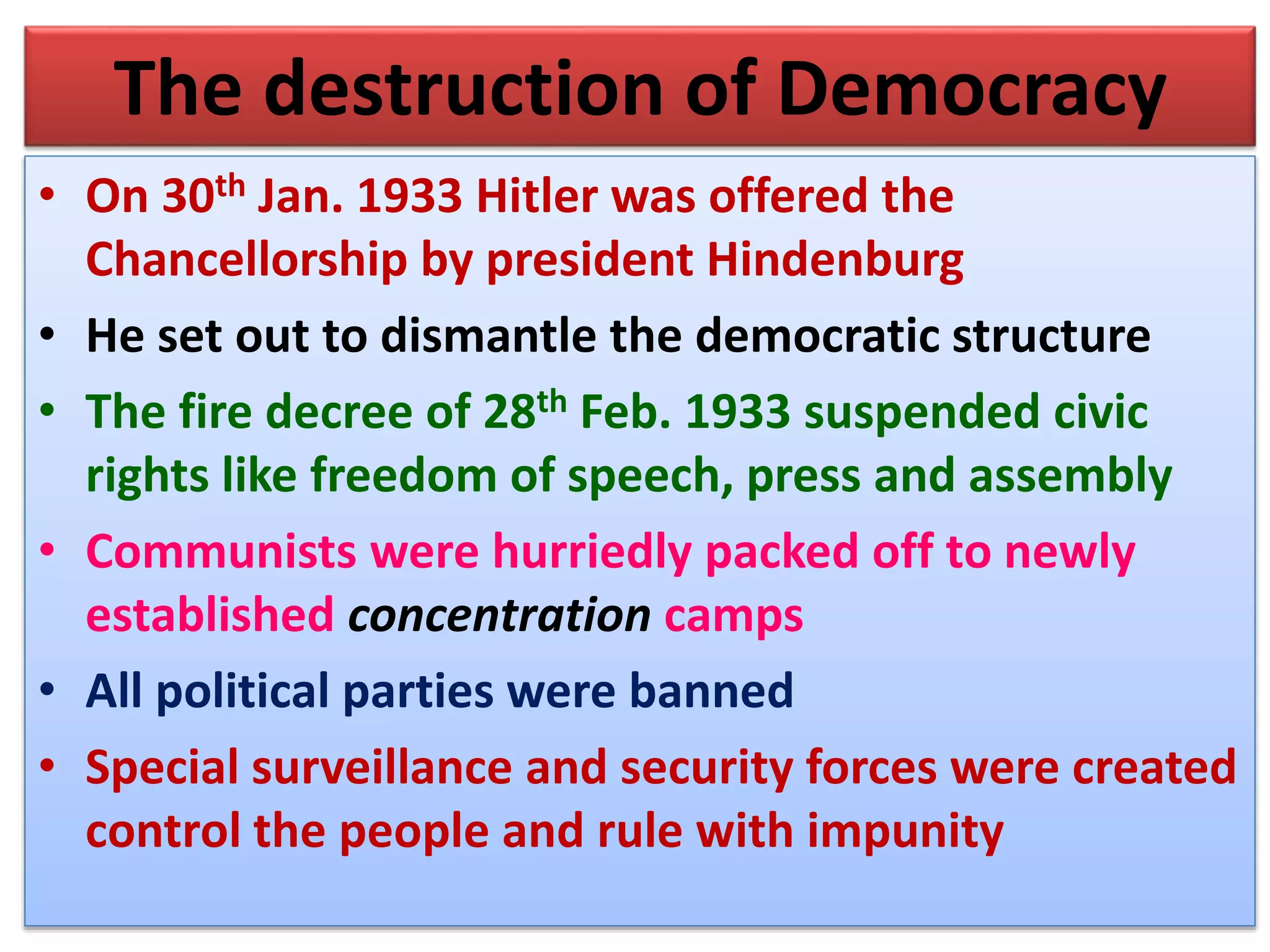 Nazism and the rise of Hitler PPT / Slide | PPTX